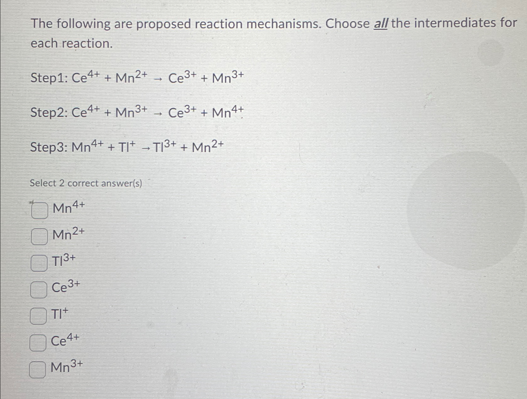 Solved The following are proposed reaction mechanisms. | Chegg.com