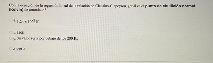 ¿Cuál es el valor del calor de vaporización ( HVap) | Chegg.com