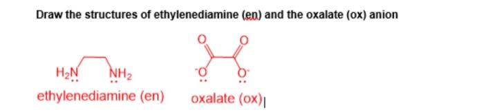 Solved Draw the structures of ethylenediamine (eα) and the | Chegg.com
