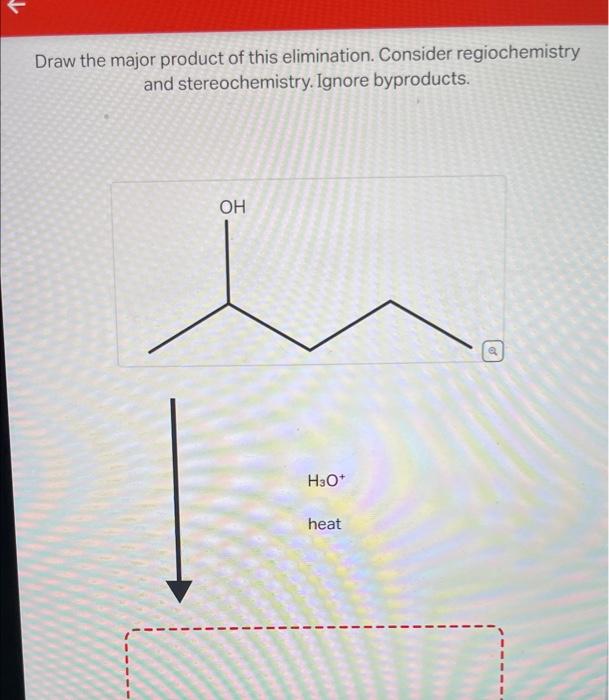 Solved Draw the major product of this elimination. Consider | Chegg.com