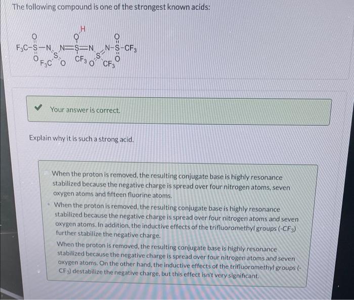 Solved The following compound is one of the strongest known | Chegg.com
