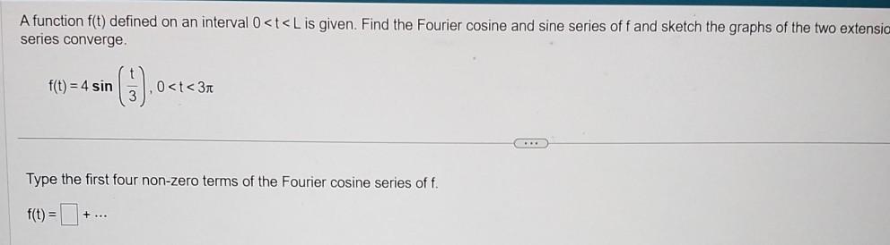 Solved A function f(t) defined on an interval 0 | Chegg.com