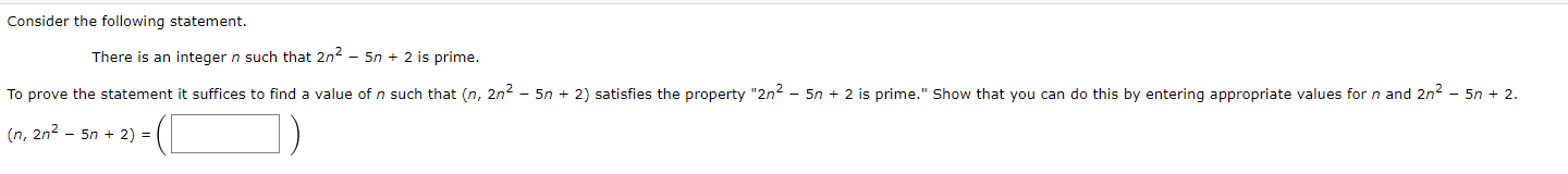 Solved Consider the following statement.There is an integer | Chegg.com