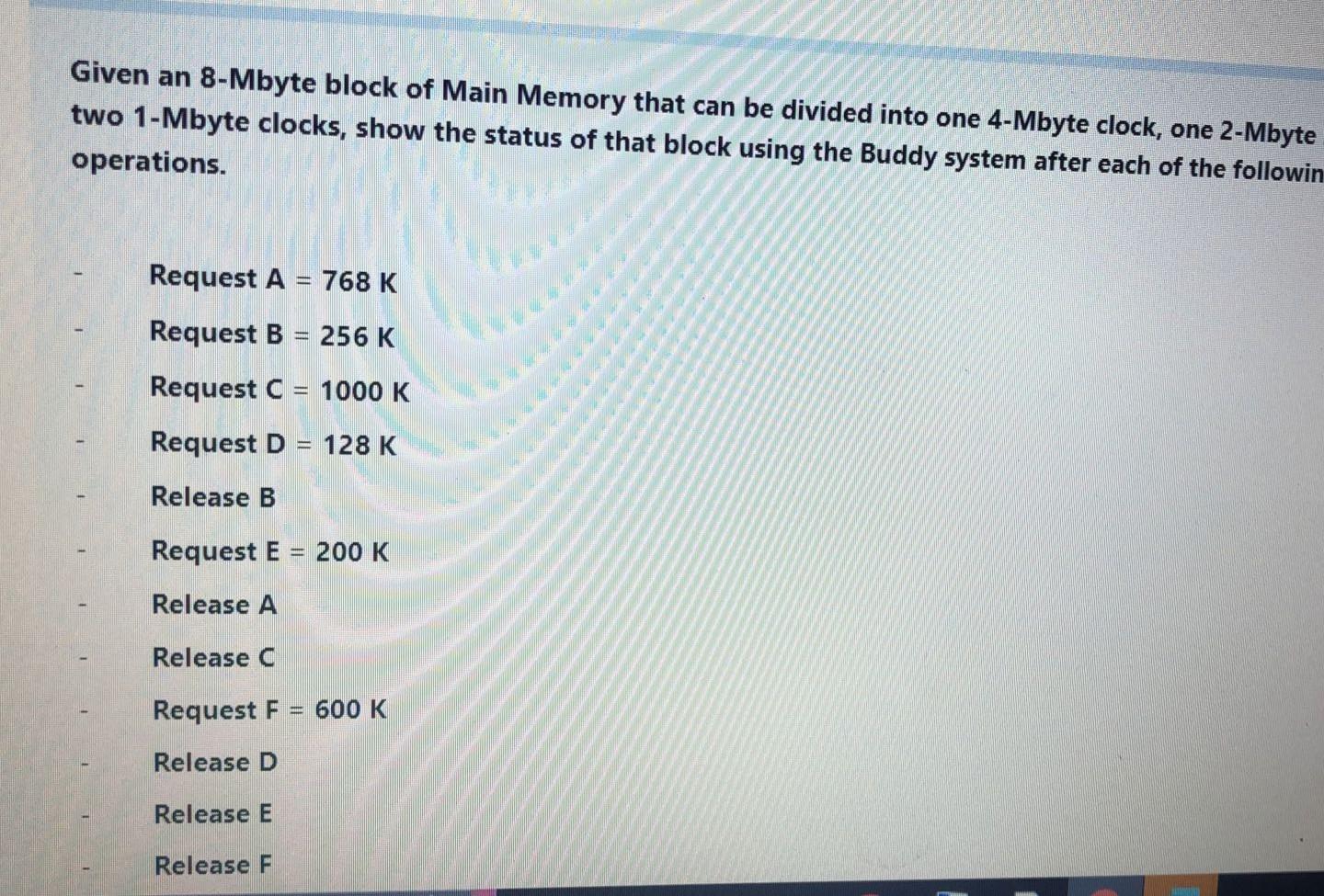 Solved Given An 8 Mbyte Block Of Main Memory That Can Be 