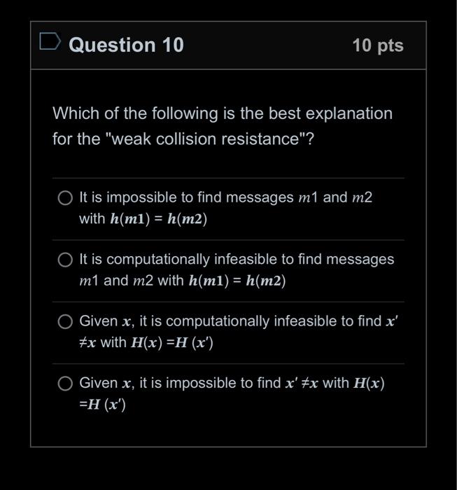 Solved Question 10 10 pts Which of the following is the best | Chegg.com