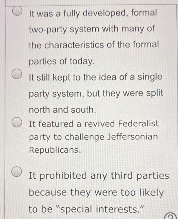 Between 1828 and 1836 , the structure of the American | Chegg.com