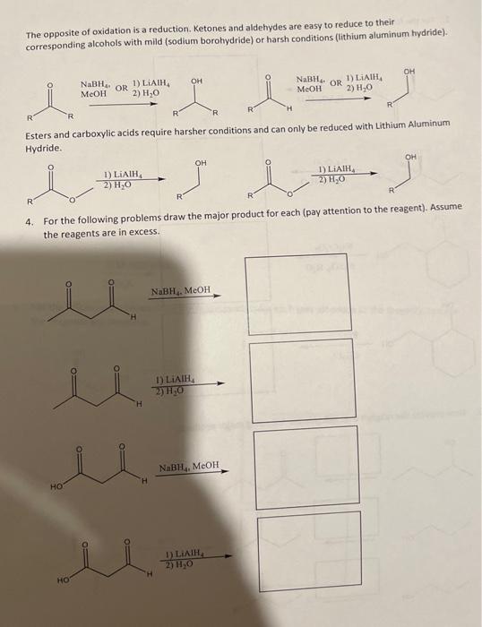 Solved The opposite of oxidation is a reduction. Ketones and | Chegg.com
