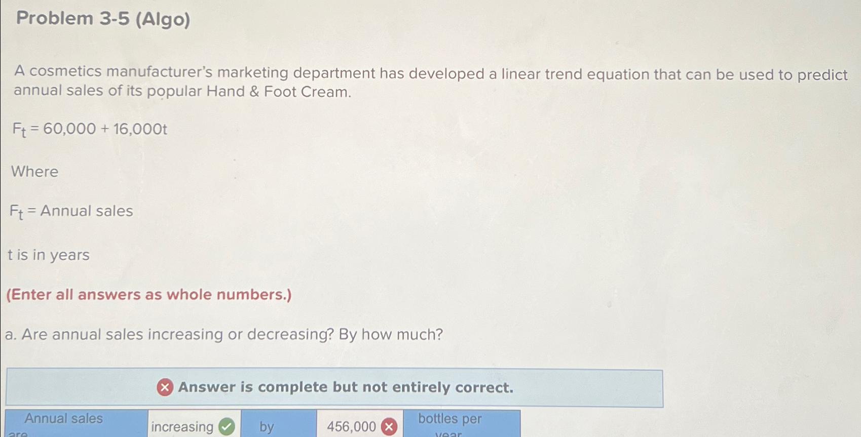 Solved Problem 3-5 (Algo)A cosmetics manufacturer's | Chegg.com