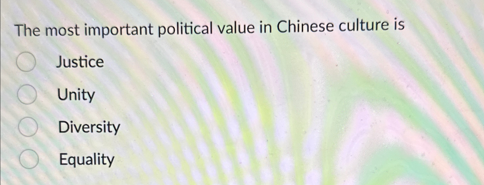 Solved The most important political value in Chinese culture | Chegg.com