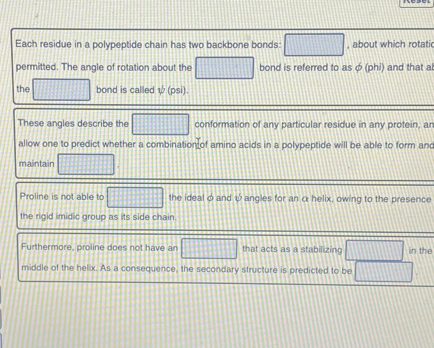 Solved Each residue in a polypeptide chain has two backbone | Chegg.com