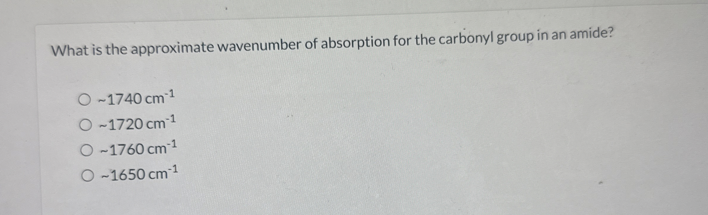 Solved What is the approximate wavenumber of absorption for | Chegg.com