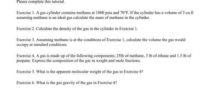 Solved Please complete this tutorial. Exercise 1. A gas | Chegg.com