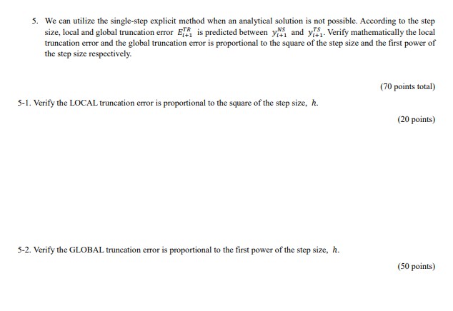 Solved We can utilize the single-step explicit method when | Chegg.com