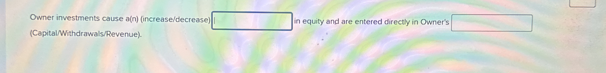 Solved Owner investments cause | Chegg.com