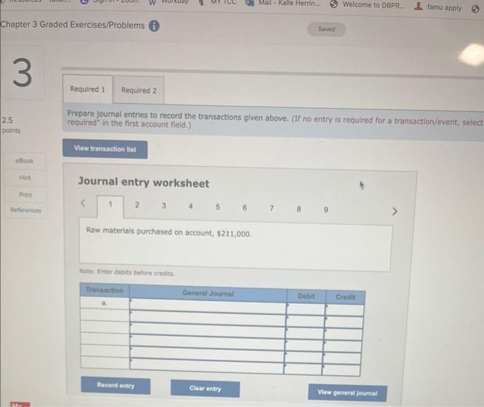 Solved Exercise 3-5 (Algo) Journal Entries and T-accounts | Chegg.com