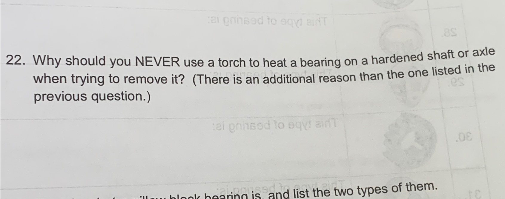 Solved Why should you NEVER use a torch to heat a bearing on | Chegg.com