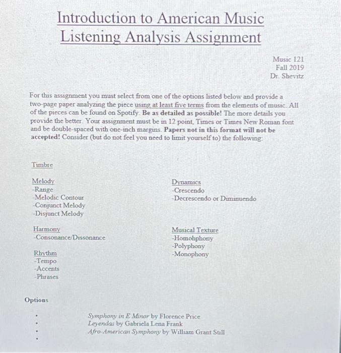 Timbre Introduction to American Music Listening | Chegg.com