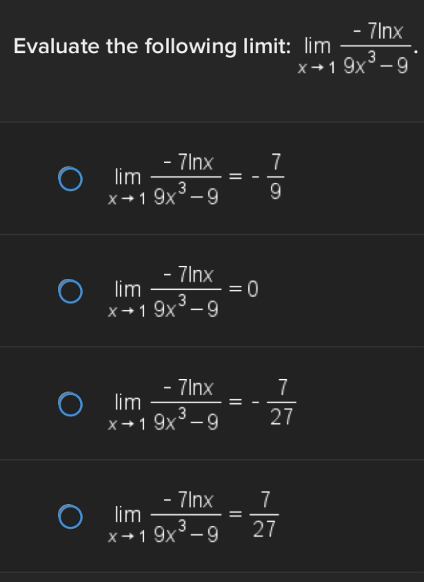 Solved Evaluate the following limit: | Chegg.com