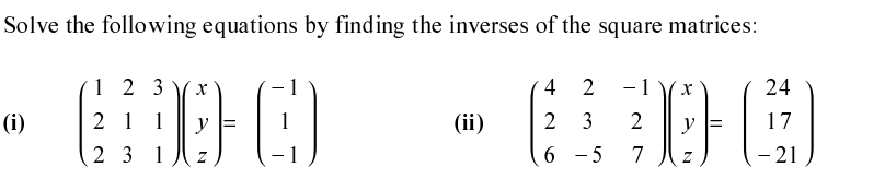 Solved Solve the following equations by finding the inverses | Chegg.com