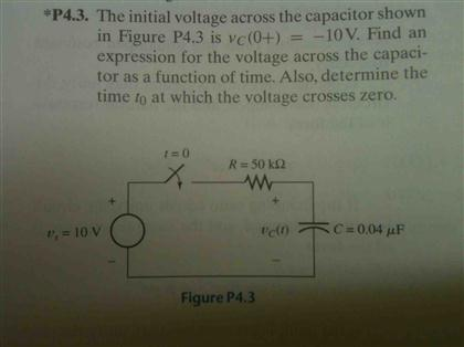 Solved The initial voltage across the capacitor shown in | Chegg.com
