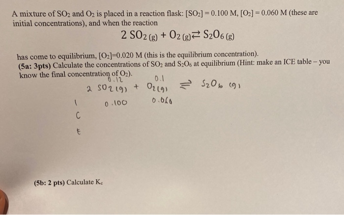 Solved A mixture of SO2 and O2 is placed in a reaction | Chegg.com
