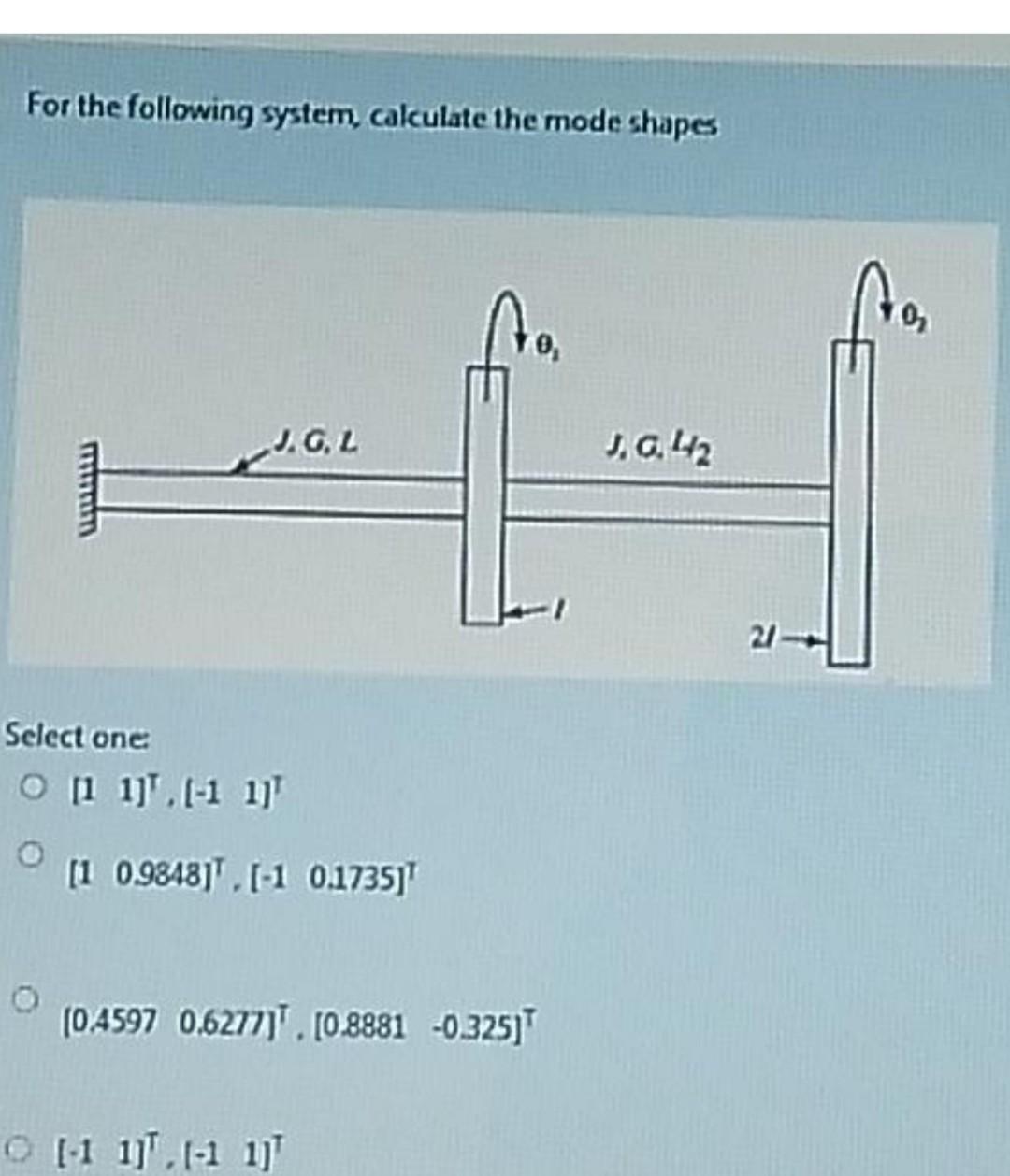 Solved For the following system, calculate the mode shapes | Chegg.com