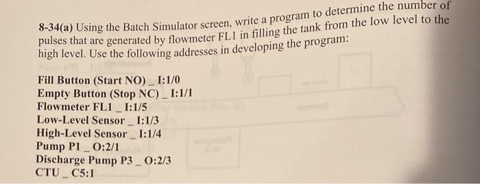 Solved 8 34a Using The Batch Simulator Screen Write A 8054