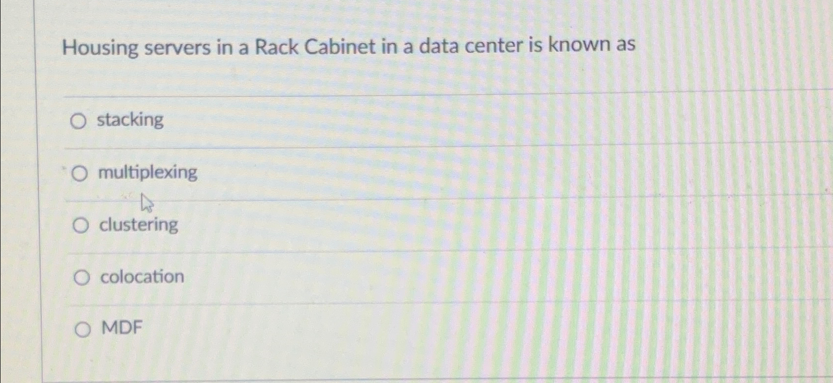 Solved Housing servers in a Rack Cabinet in a data center is | Chegg.com