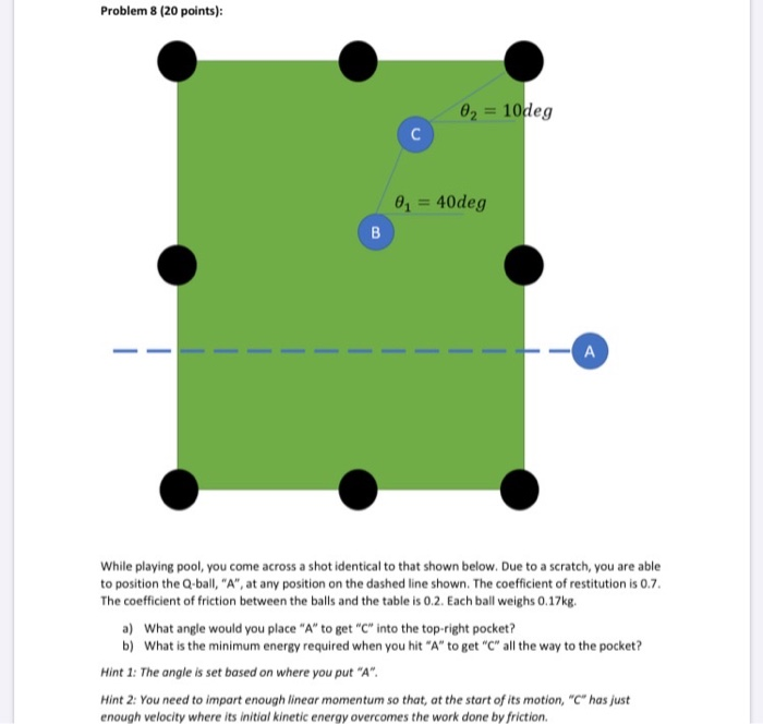 Solved Problem 8 20 Points 02 10deg с 0 40deg B A 9887