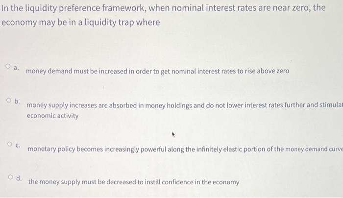 Solved in the liquidity preference framework, when nominal | Chegg.com