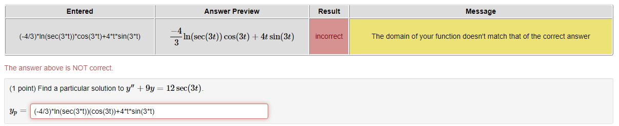 Solved The answer above is NOT correct.(1 ﻿point) ﻿Find a | Chegg.com