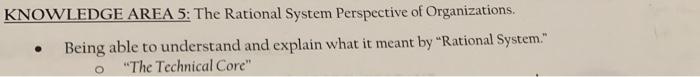 Solved KNOWLEDGE AREA 5: The Rational System Perspective of | Chegg.com
