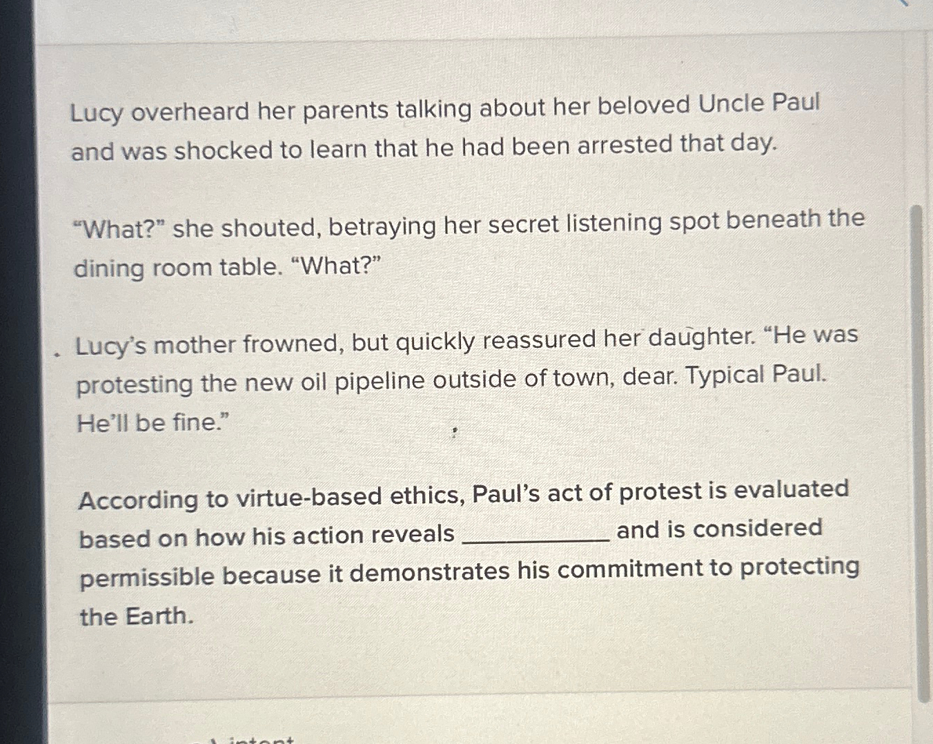 Solved Lucy overheard her parents talking about her beloved | Chegg.com
