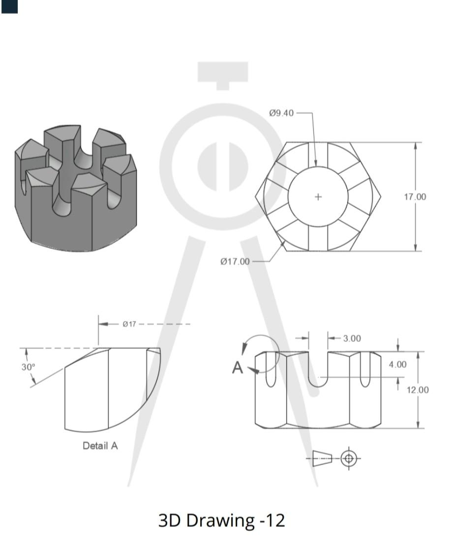 Solved Computer Aided Design Draw A 3d Drawing Using 