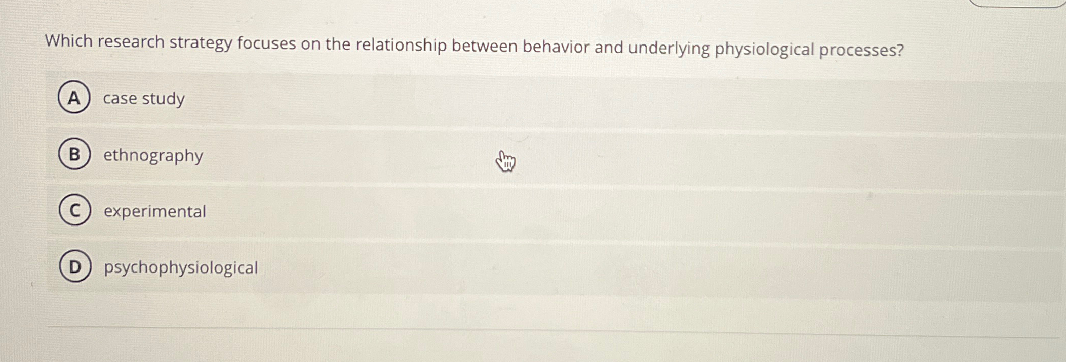 Solved Which research strategy focuses on the relationship | Chegg.com