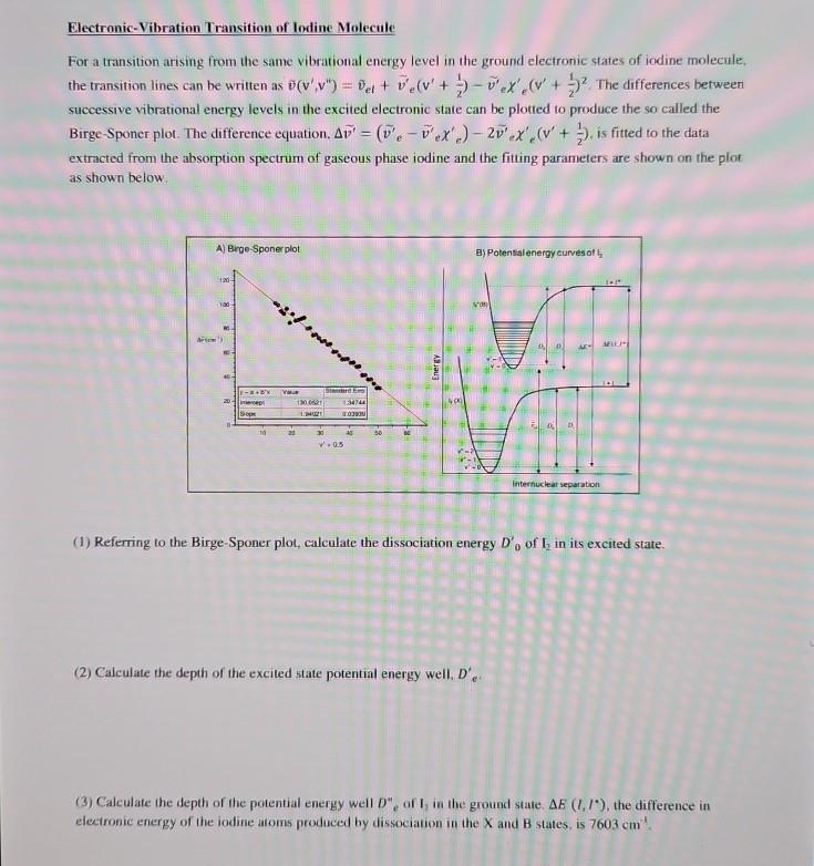 Solved ()For a transition arising from the same vibrational | Chegg.com
