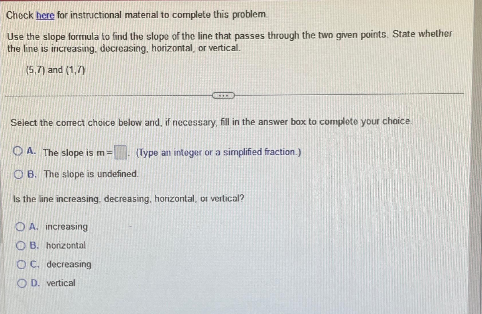 Solved Check here for instructional material to complete | Chegg.com