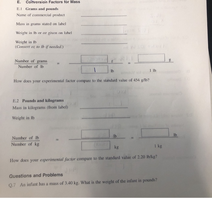 E Conversion Factors For Mass El Grams And Pounds Chegg E Conversion Factors For Mass El Grams And Pounds Chegg