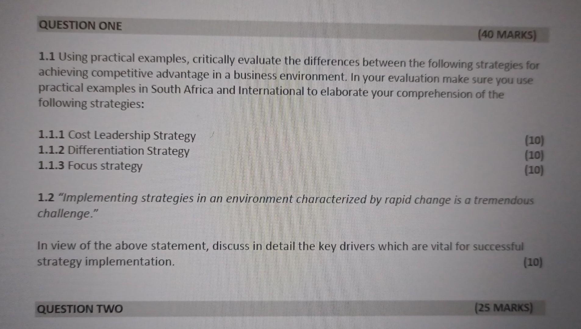 Solved 1.1 Using practical examples, critically evaluate the | Chegg.com
