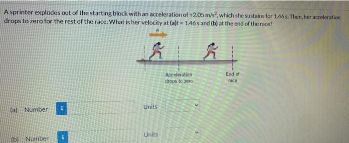 Solved A sprinter explodes out of the starting block with an | Chegg.com