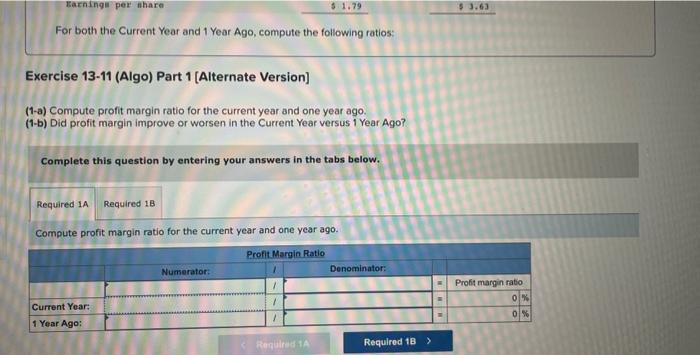 Solved Required information Exercise 13-11 (Algo) Analyzing | Chegg.com