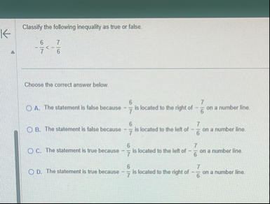 Solved Classify the following inequality as true or | Chegg.com