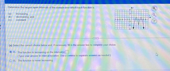 Solved Determine the largest open intervals of the domain | Chegg.com