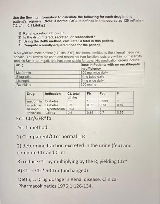 Solved Use the flowing information to calculate the | Chegg.com