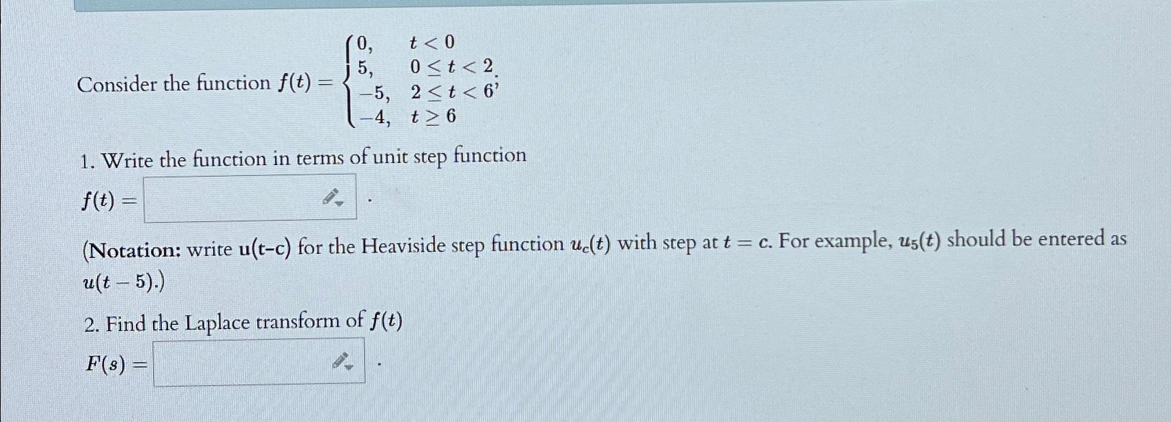 Solved Consider the function | Chegg.com