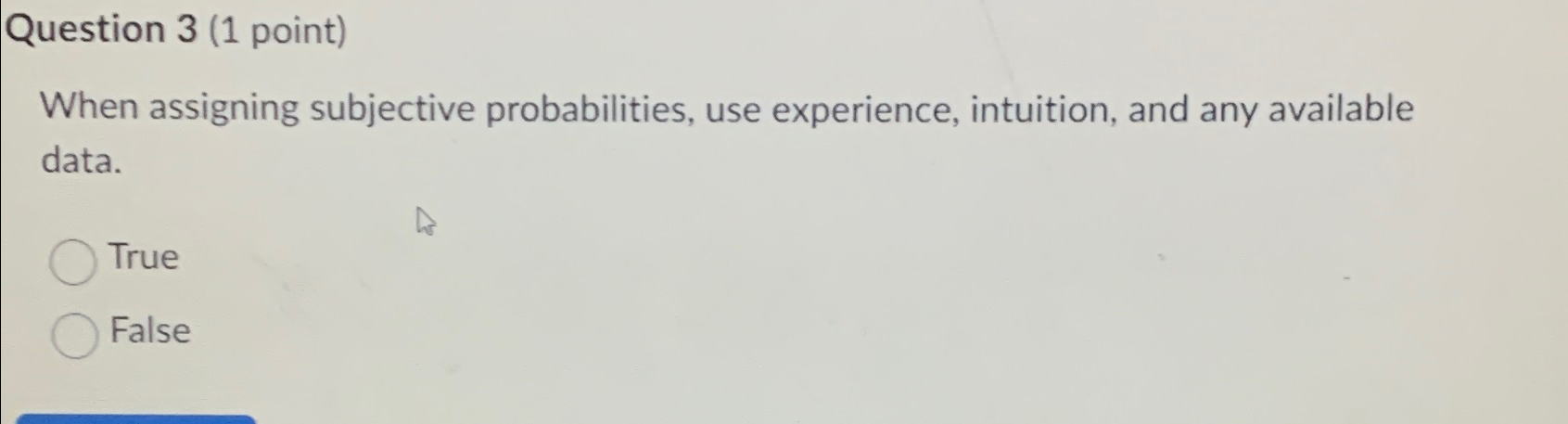 Solved Question 3 (1 ﻿point)When assigning subjective | Chegg.com