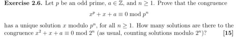 Solved Let p ﻿be an odd prime, a in Z, ﻿and n≥1. ﻿Prove that | Chegg.com