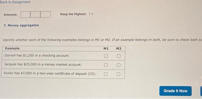 Solved Back to Assignment Attempts: Keep the Highest: /1 7. | Chegg.com