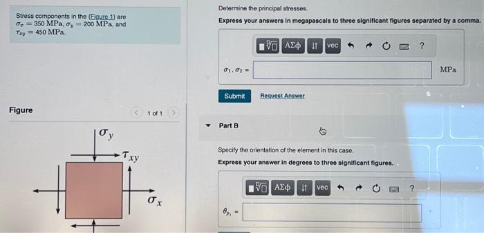 Stress components in the (Egure 1) are | Chegg.com
