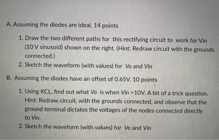 Solved Problem 1. Rectifying circuit Problem (2 cases, ideal | Chegg.com